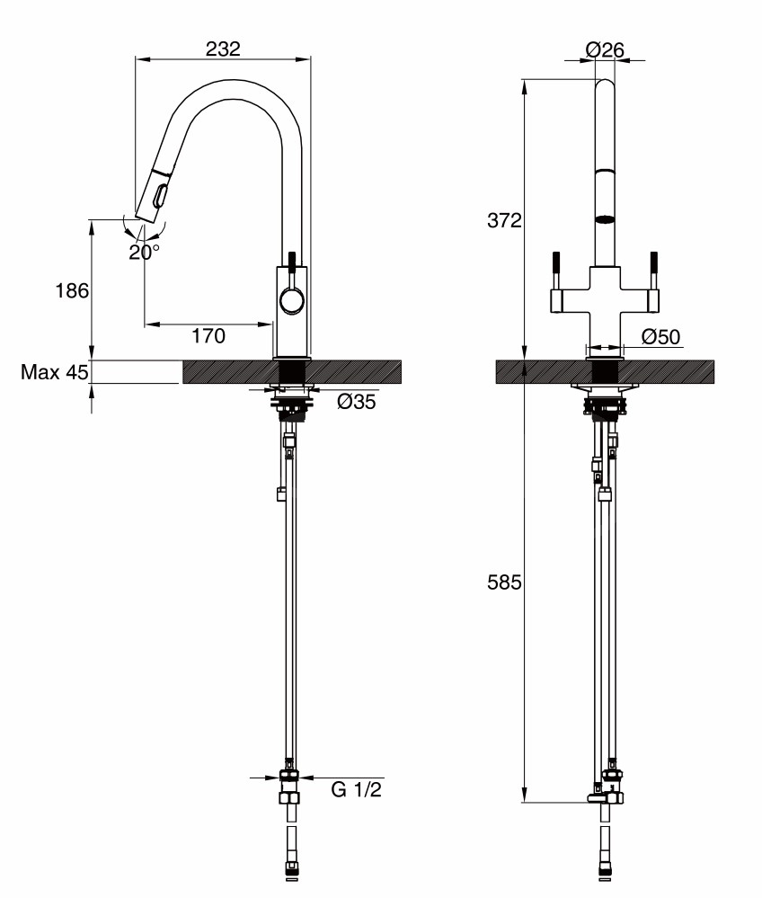 Topaz Pull-out TOP30 Topaz J Spout P/Out Brushed Nickel - Sterling Website