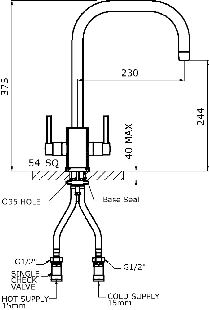 Juliet Square U Spout with rinse Juliet Square 'U' Spout w/rinse Pewter ...