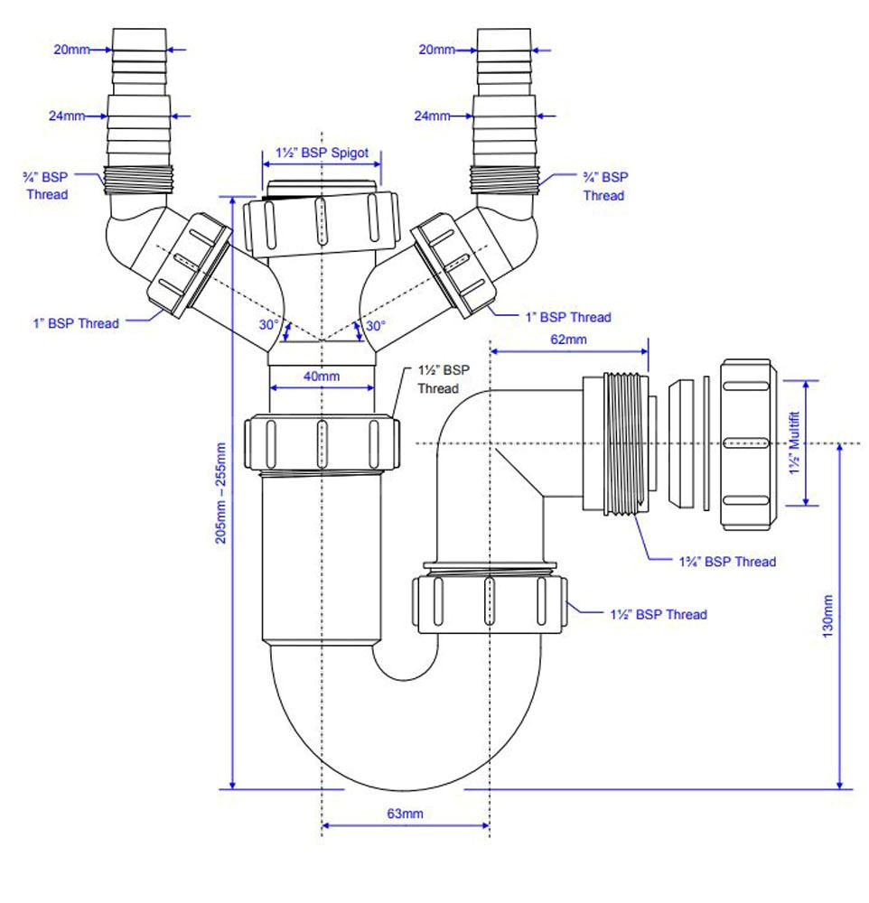 Wastes SINK WASTE TRAP WM11 SINGLE BOWL PLUMBING KIT - Sterling Website